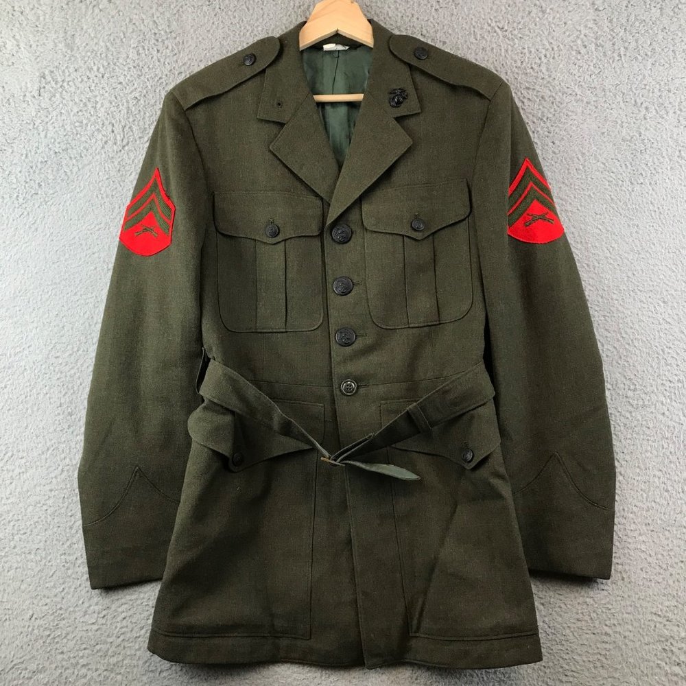Vintage 1980s Us Marine Corps Uniform Jacket Sz 37r G… - Gem